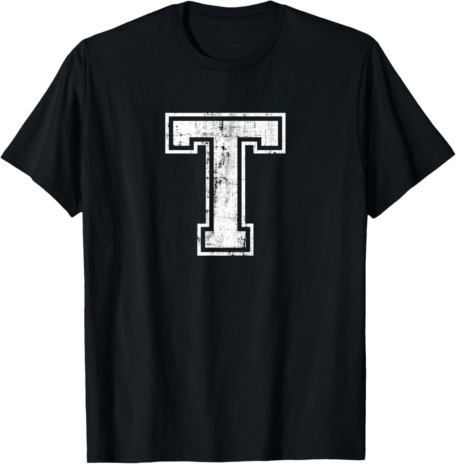 Letter T Uppercase Alphabet Initial School College Varsity T-Shirt ...