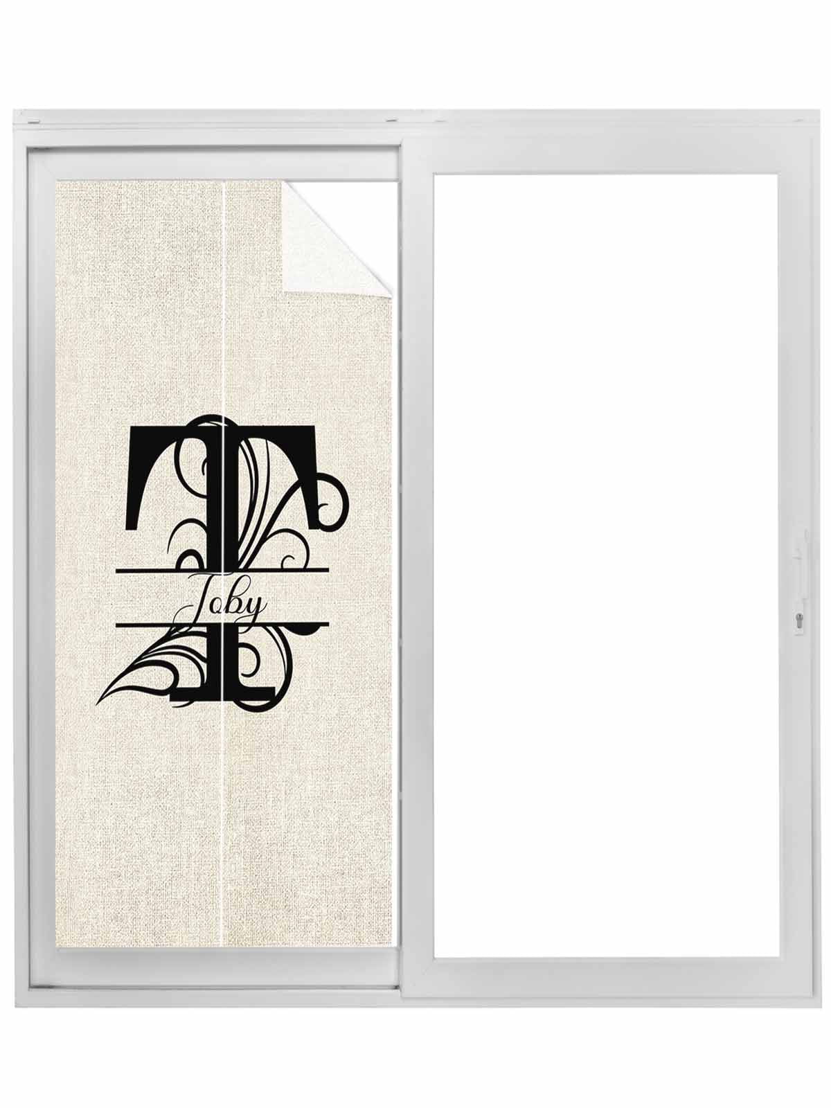 Letter T Window Privacy Film, Monogram Words Static Cling UV Sun ...
