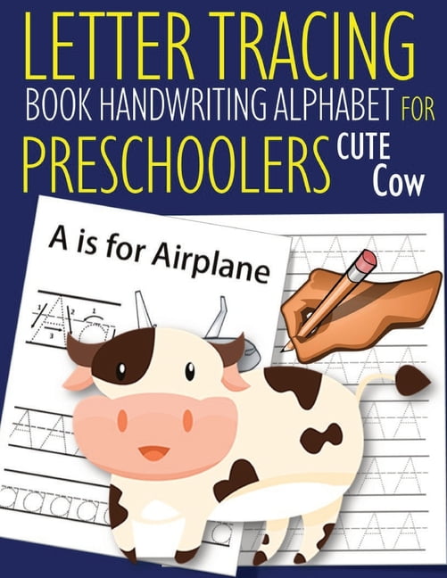 Letter Tracing Book Handwriting Alphabet for Preschoolers Cute Cow ...