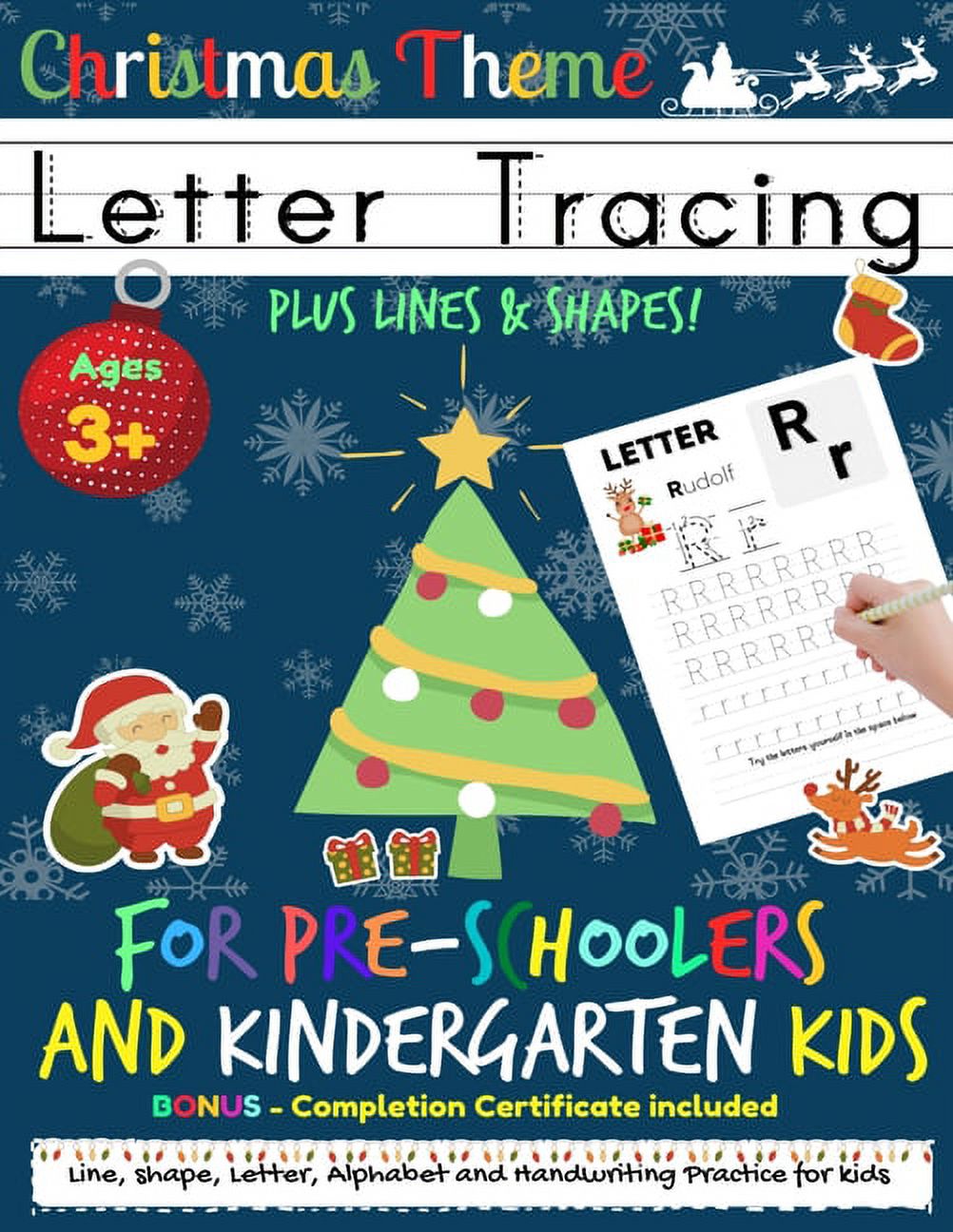 Letter Tracing Book For Pre-Schoolers and Kindergarten Kids - Christmas ...