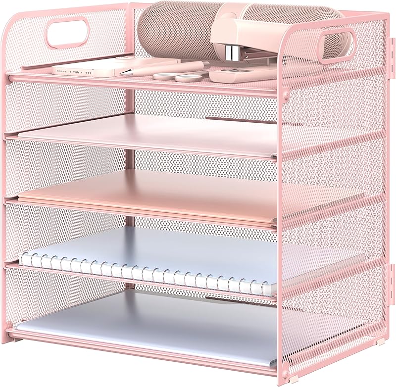 Letter Tray Paper Organizer 5-Tier Desk Organizer File Organizer Paper ...