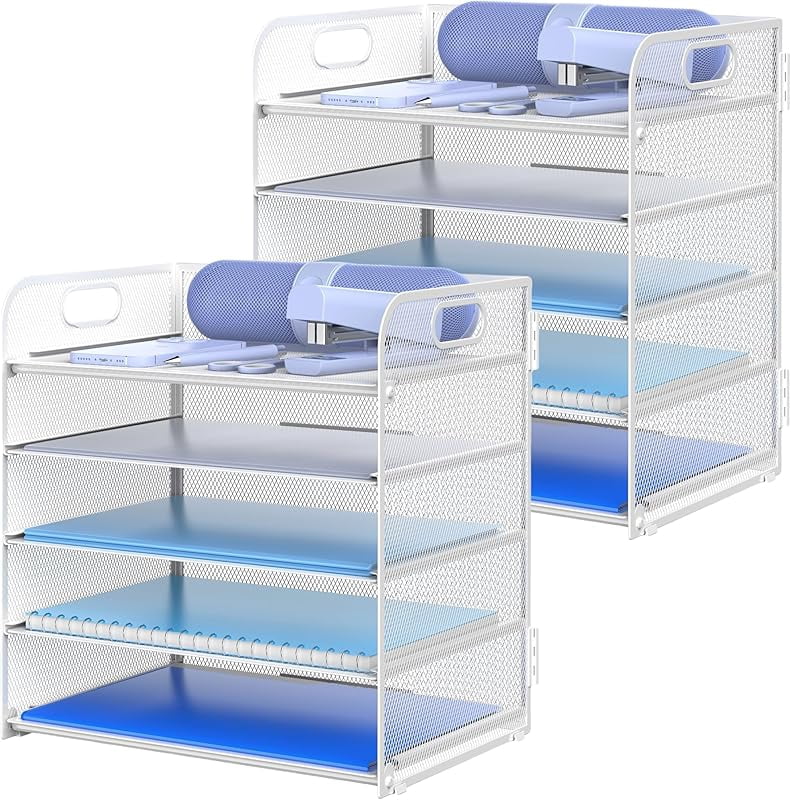 Letter Tray Paper Organizer 5-Tier Desk Organizer File Organizer Paper ...
