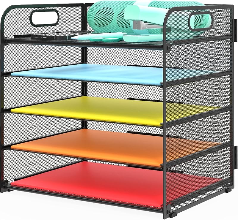 Letter Tray Paper Organizer 5-Tier Desk Organizer File Organizer Paper ...