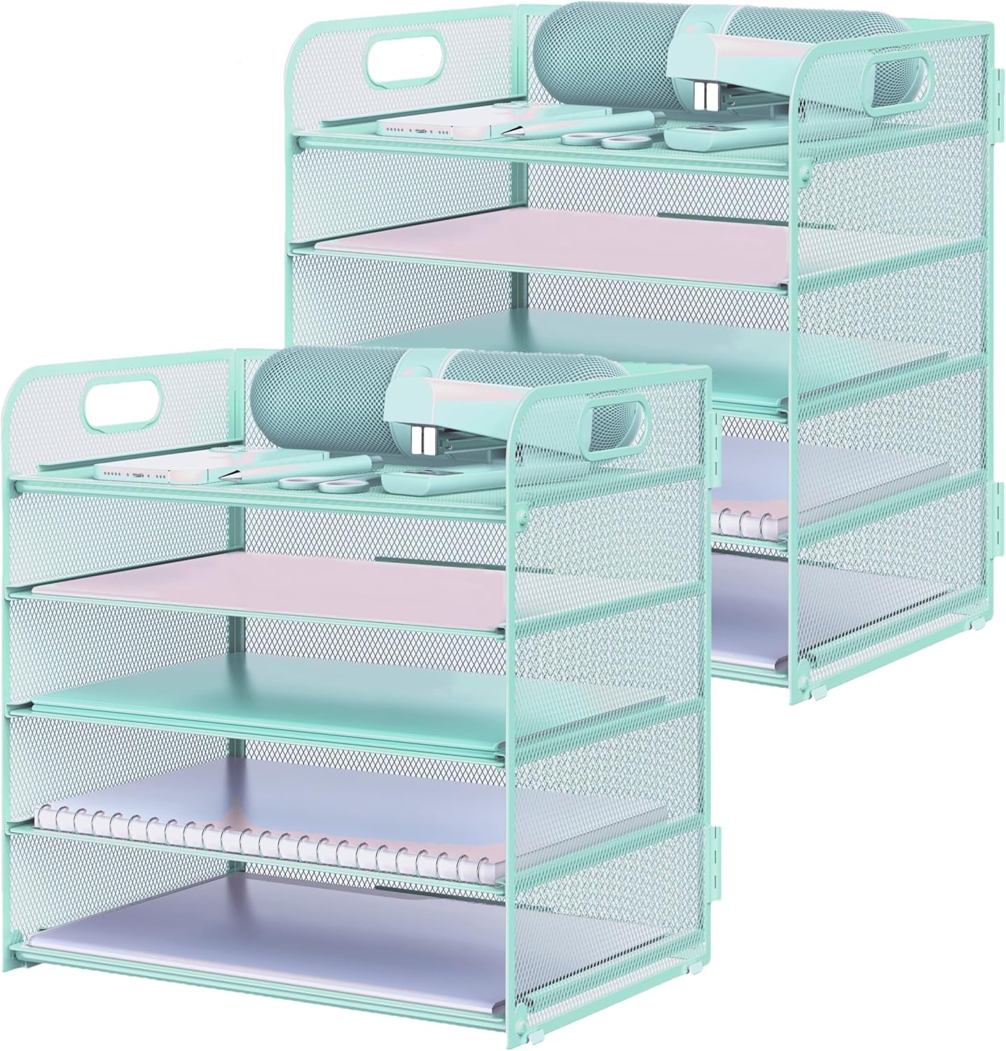 Letter Tray Paper Organizer 5-Tier Desk Organizer File Organizer Paper ...