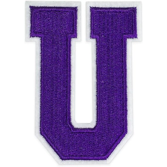 Letter U - 3" Embroidered Iron-on Letter Patches with Glue Back ...