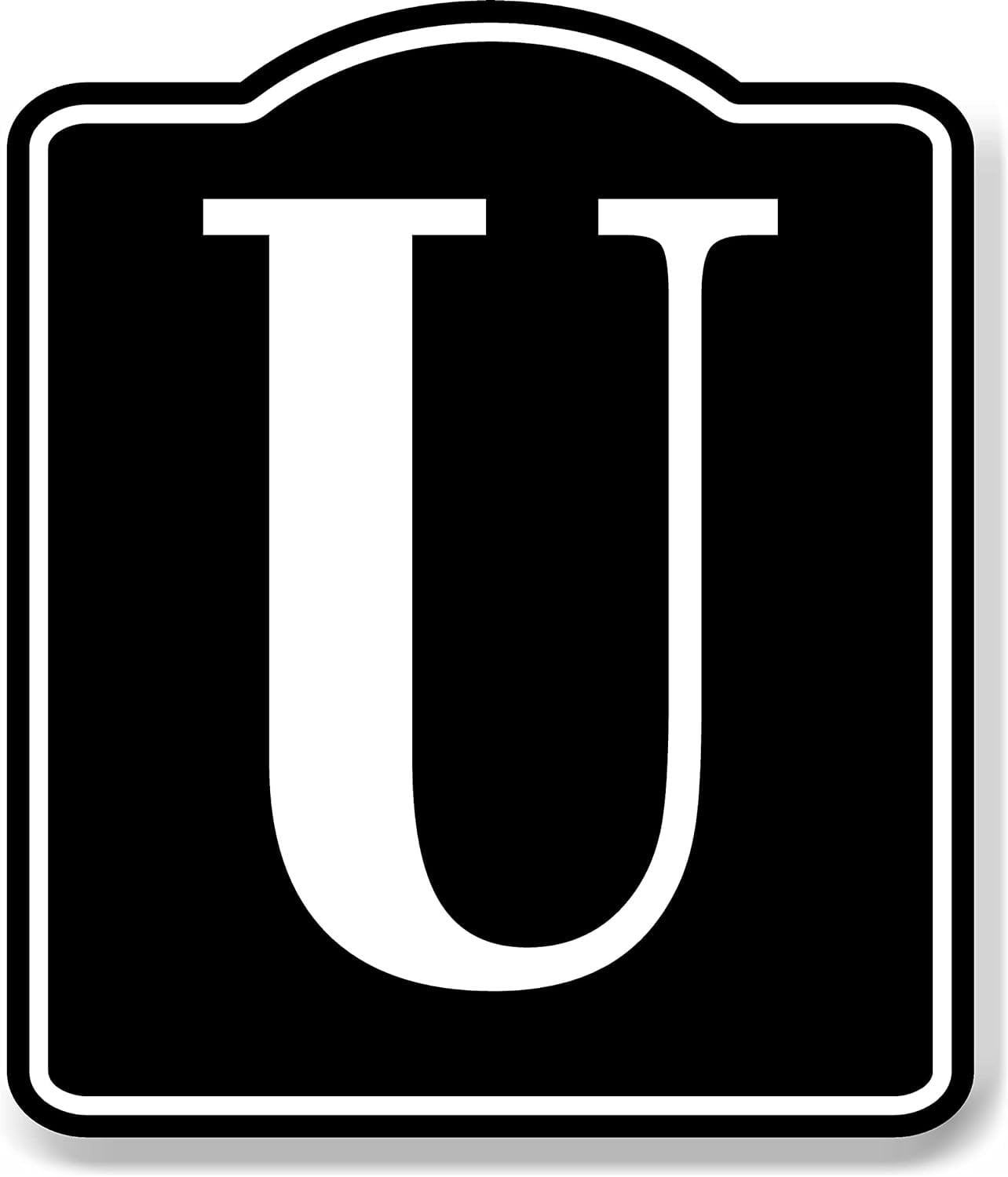 Letter U Bin Aisle Row Marker Label BLACK Aluminum Composite Sign, 20 ...