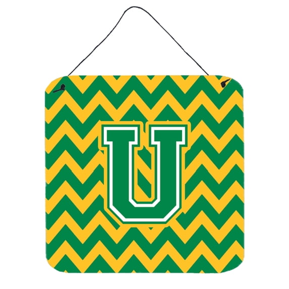 Letter U Chevron Green and Gold Wall or Door Hanging Prints - Walmart.com