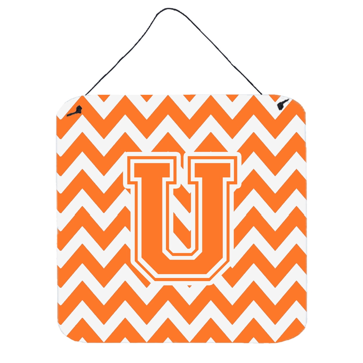 Letter U Chevron Orange and White Wall or Door Hanging Prints - Walmart.com