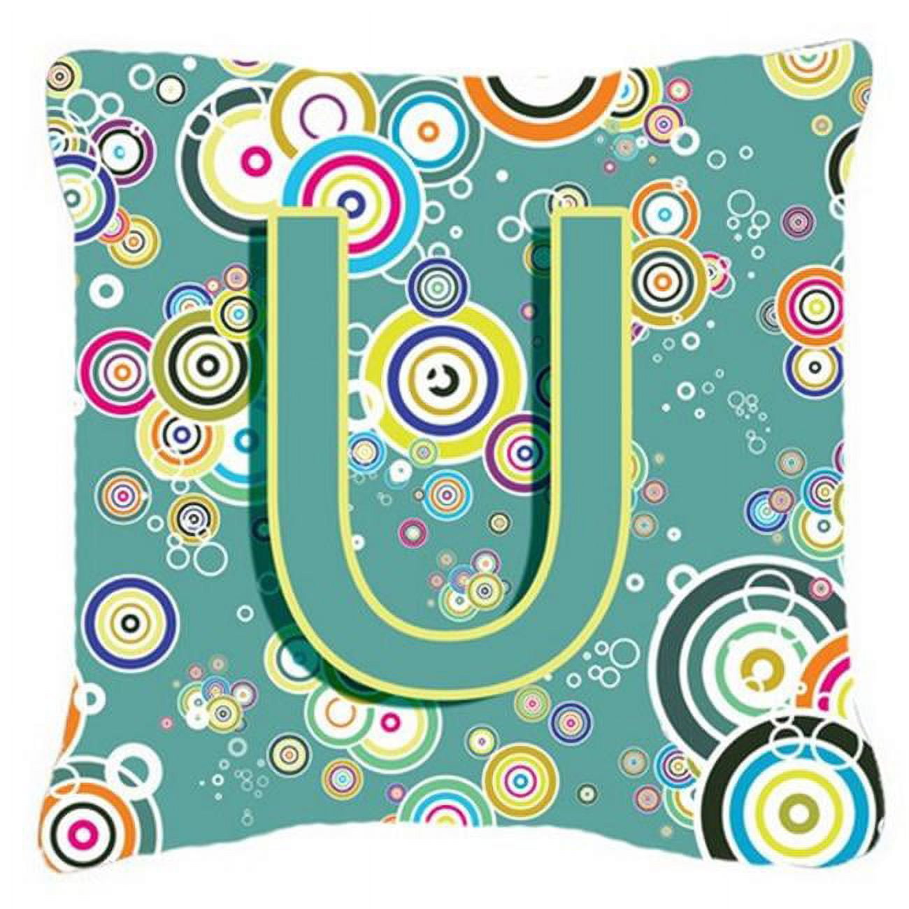 Letter U Circle Circle Teal Initial Alphabet Canvas Fabric Decorative ...