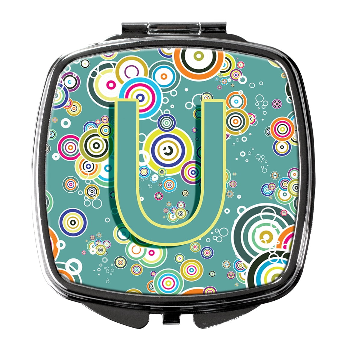 Letter U Circle Circle Teal Initial Alphabet Compact Mirror CJ2015-USCM ...