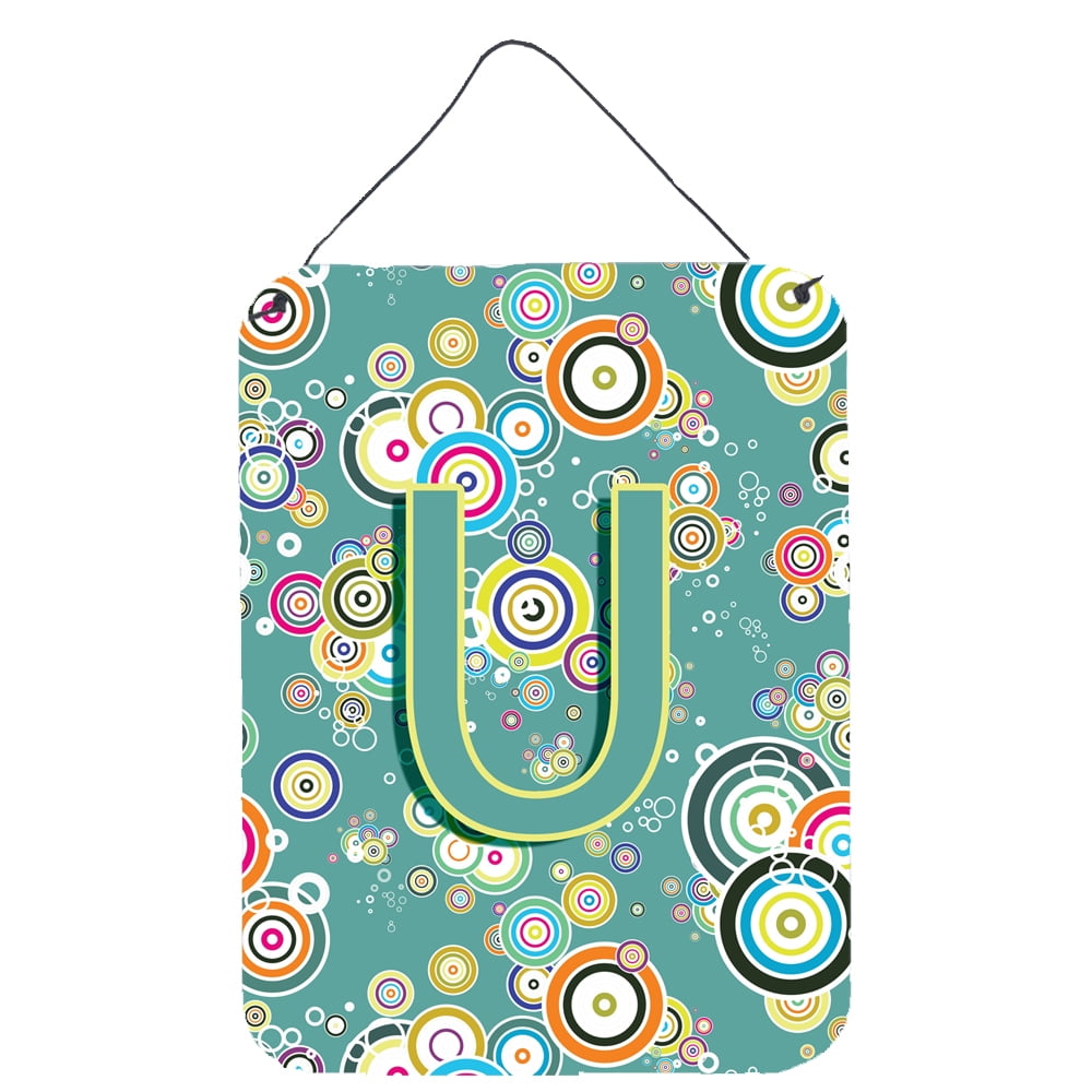 Letter U Circle Circle Teal Initial Alphabet Wall or Door Hanging ...