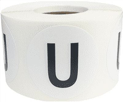 Letter U Inventory Labels 1.5 inch Round Circle Dots 500 Adhesive ...