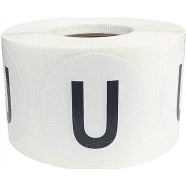Letter U Inventory Labels 1.5 inch Round Circle Dots 500 Adhesive ...