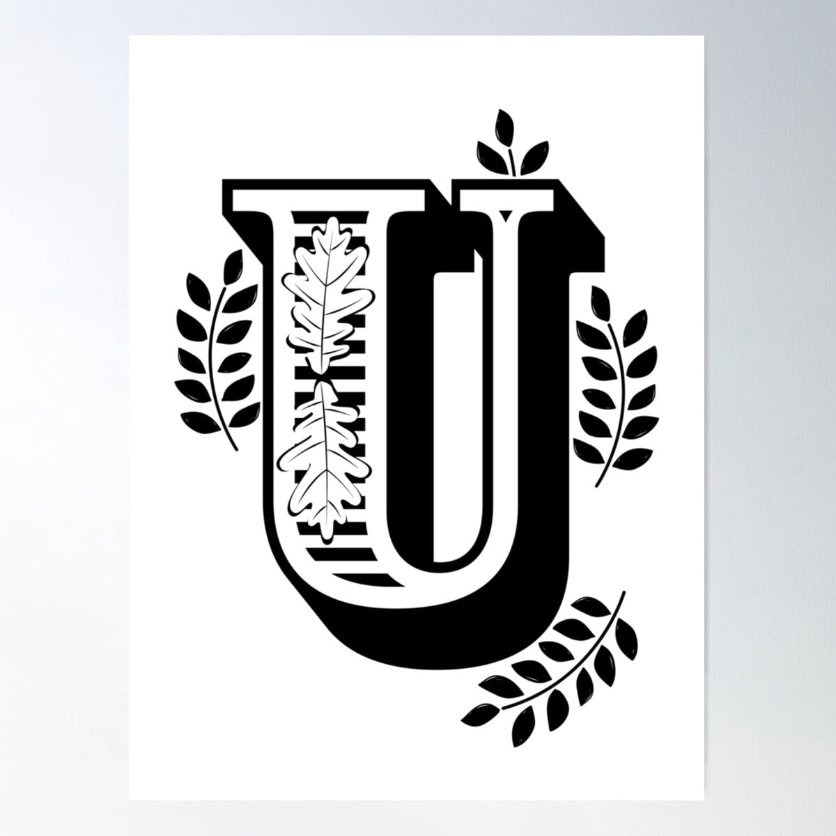 Letter U | Lettering | Letters | Alphabet Poster Wall Art, Modern Wall ...