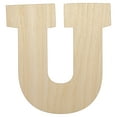Letter U Uppercase Fun Bold Font Wood Shape Unfinished Piece Cutout ...