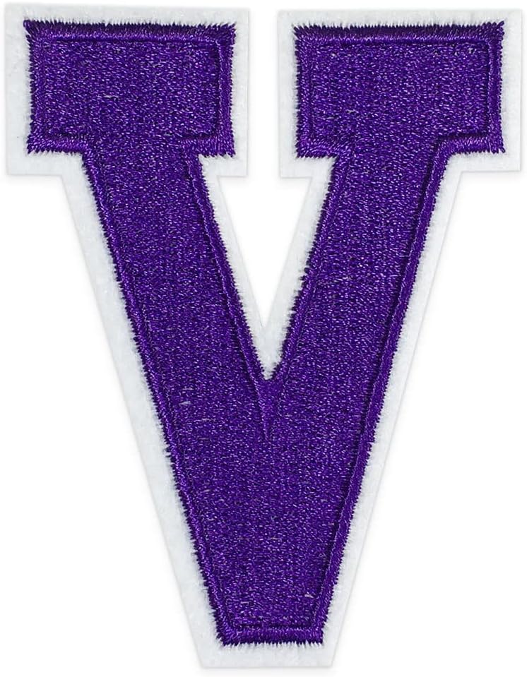 Letter V - 3" Embroidered Iron-on Letter Patches with Glue Back ...