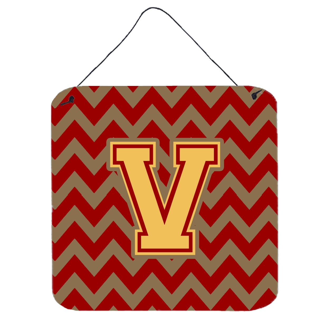 Letter V Chevron Garnet and Gold Wall or Door Hanging Prints - Walmart.com
