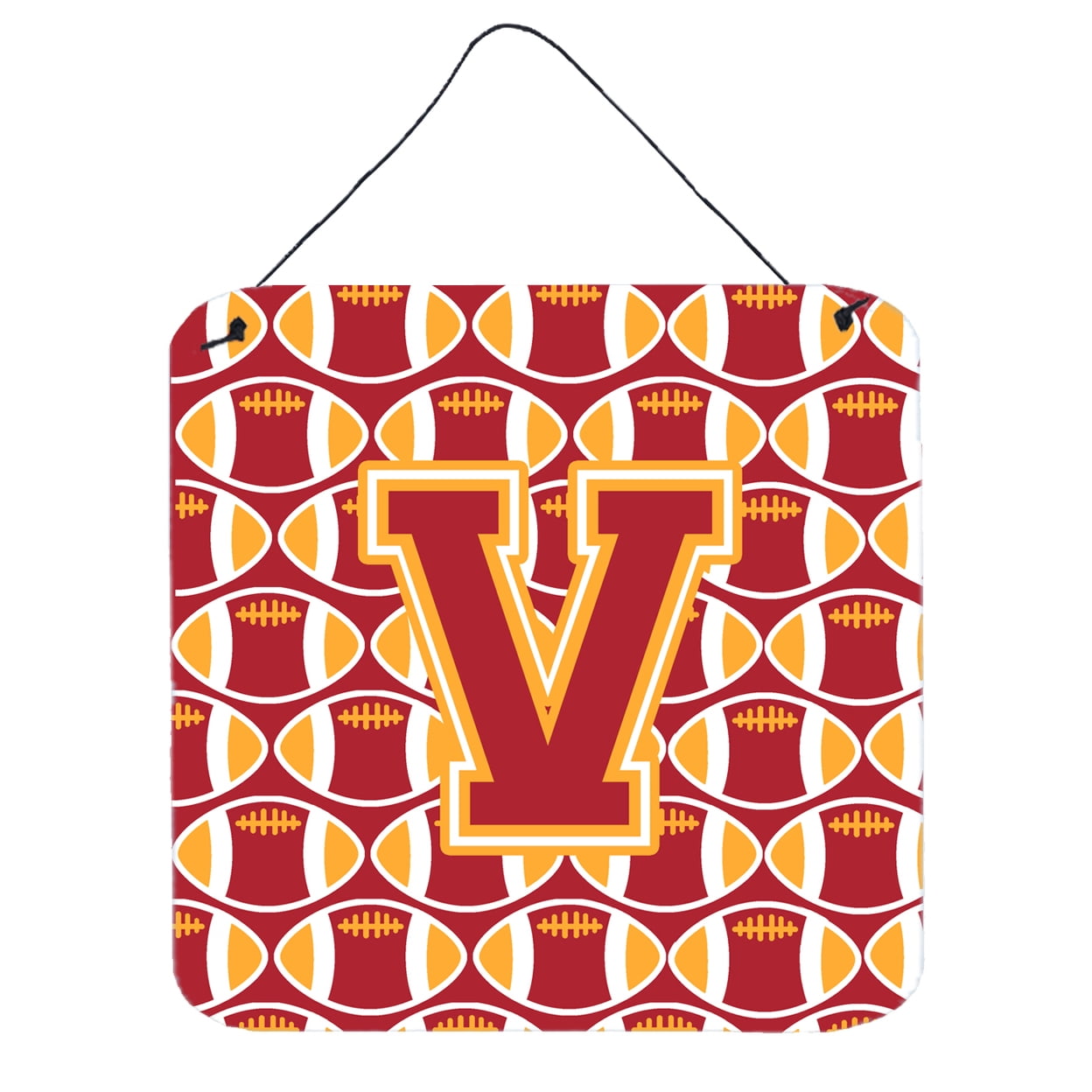 Letter V Football Cardinal and Gold Wall or Door Hanging Prints ...