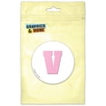 Letter V Initial Baby Girl Block Font Pink Shower Refrigerator Button ...