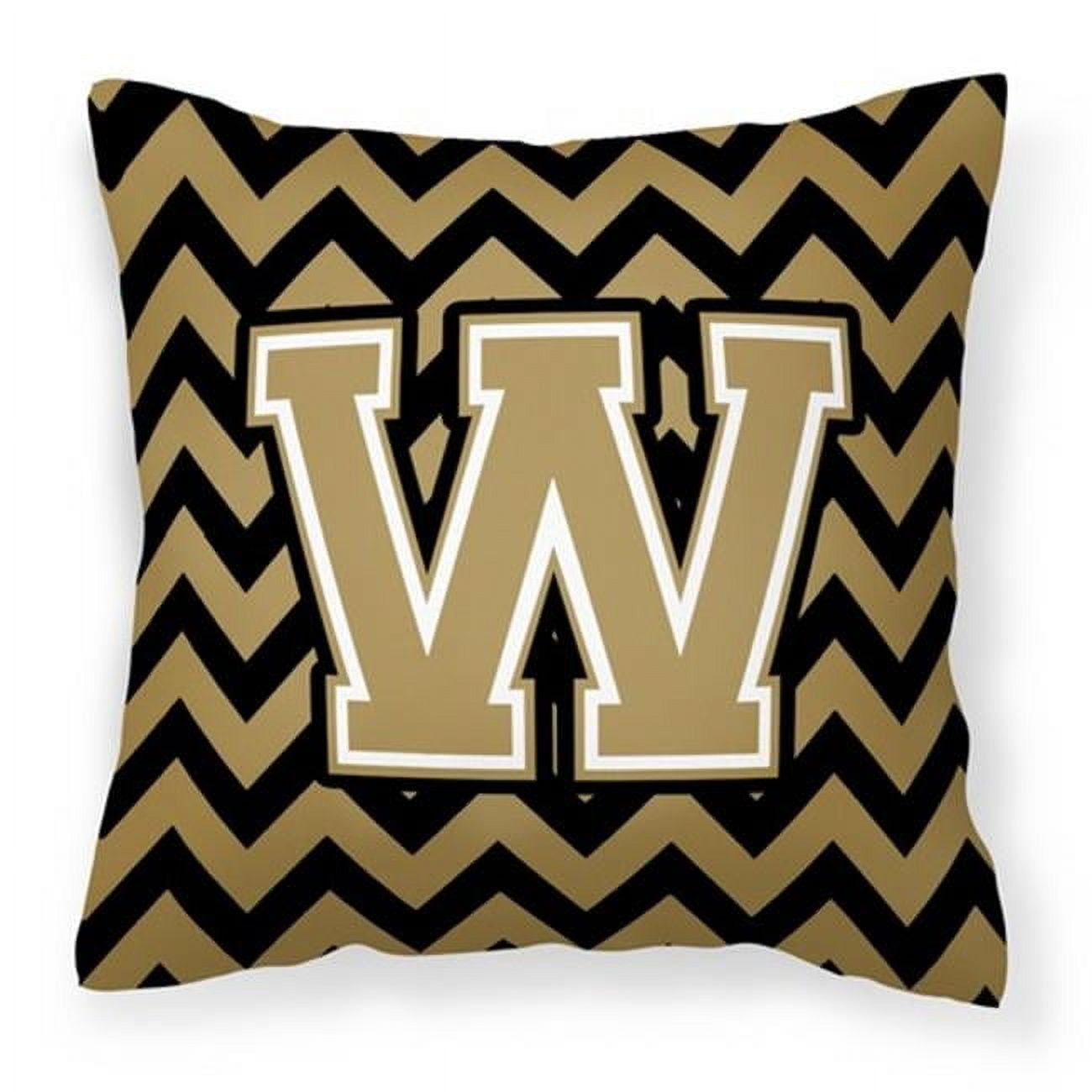 Letter W Chevron Black & Gold Fabric Decorative Pillow - Black & Gold ...