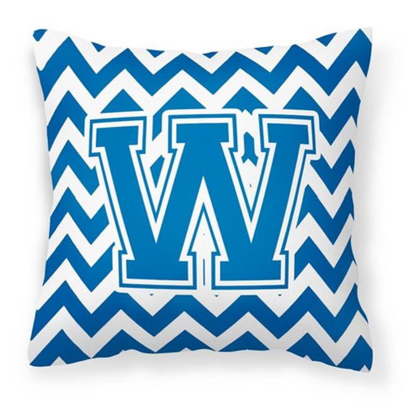 Letter W Chevron Blue & White Fabric Decorative Pillow - Blue & White ...