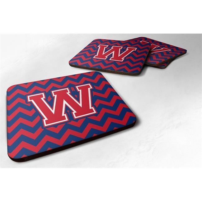 Letter W Chevron Yale Blue & Crimson Foam Coaster - Walmart.com