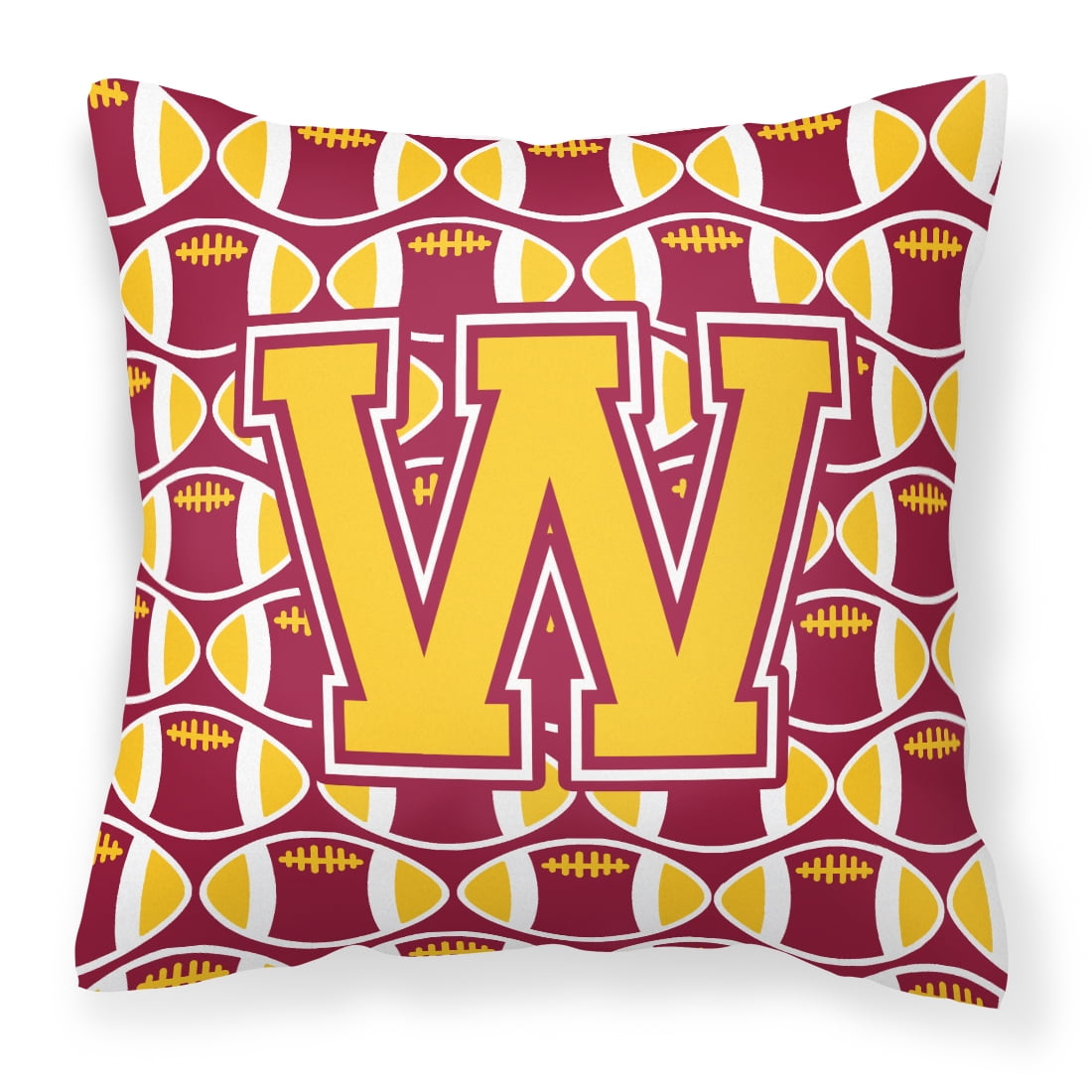 Letter W Football Maroon and Gold Fabric Decorative Pillow - Walmart.com