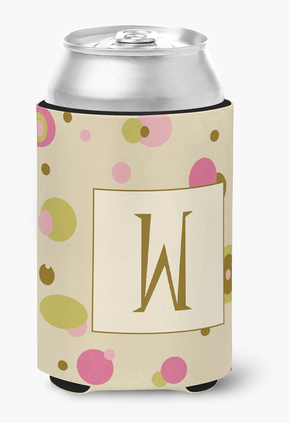 Letter W Initial Monogram - Tan Dots Can or Bottle Hugger - Walmart.com
