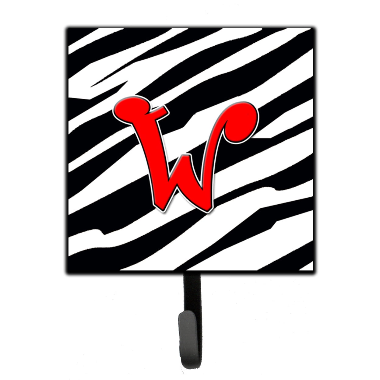 Letter W Initial Monogram - Zebra Red Leash or Key Holder - Walmart.com