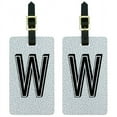 Letter W Initial Sprinkles Black White Luggage Tags Suitcase ID, Set of ...