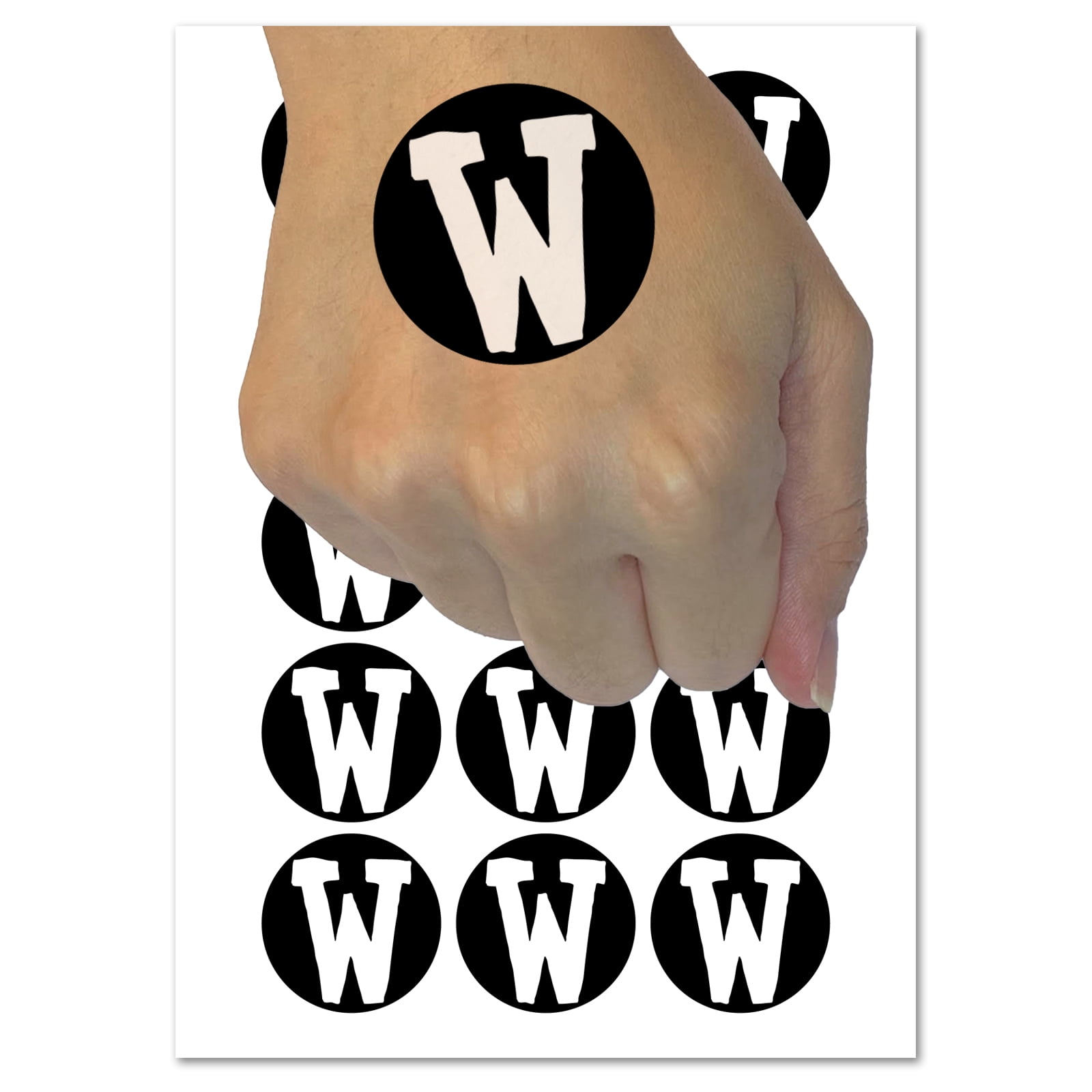 Letter W Uppercase Cute Typewriter Font Water Resistant Temporary ...