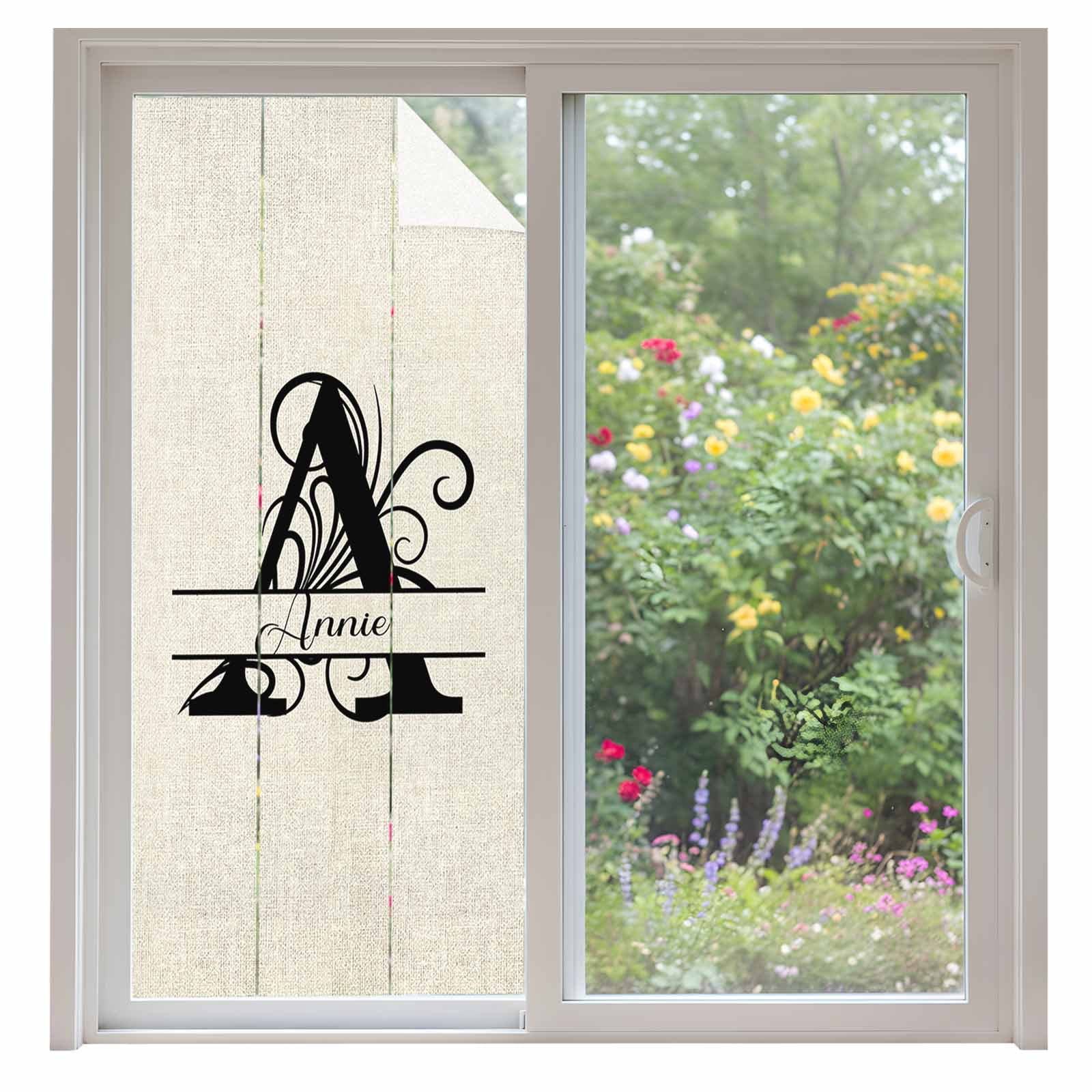 Letter A Window Privacy Film, Monogram Words Static Cling UV Sun ...