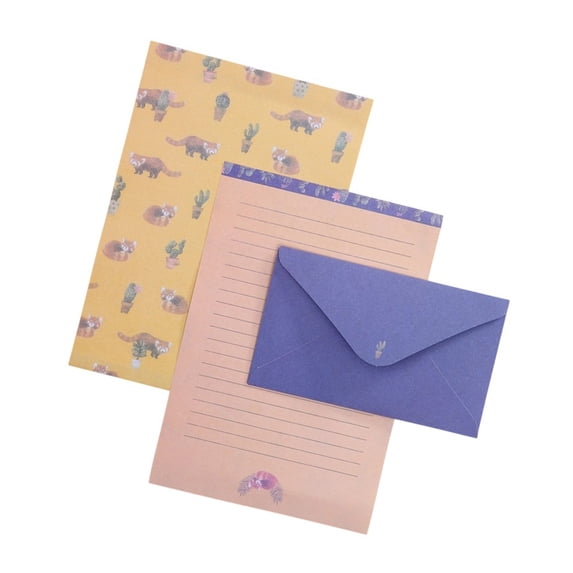 Letter Writing Stationery Set Decorative Floral andAn1ma1Prints for ...