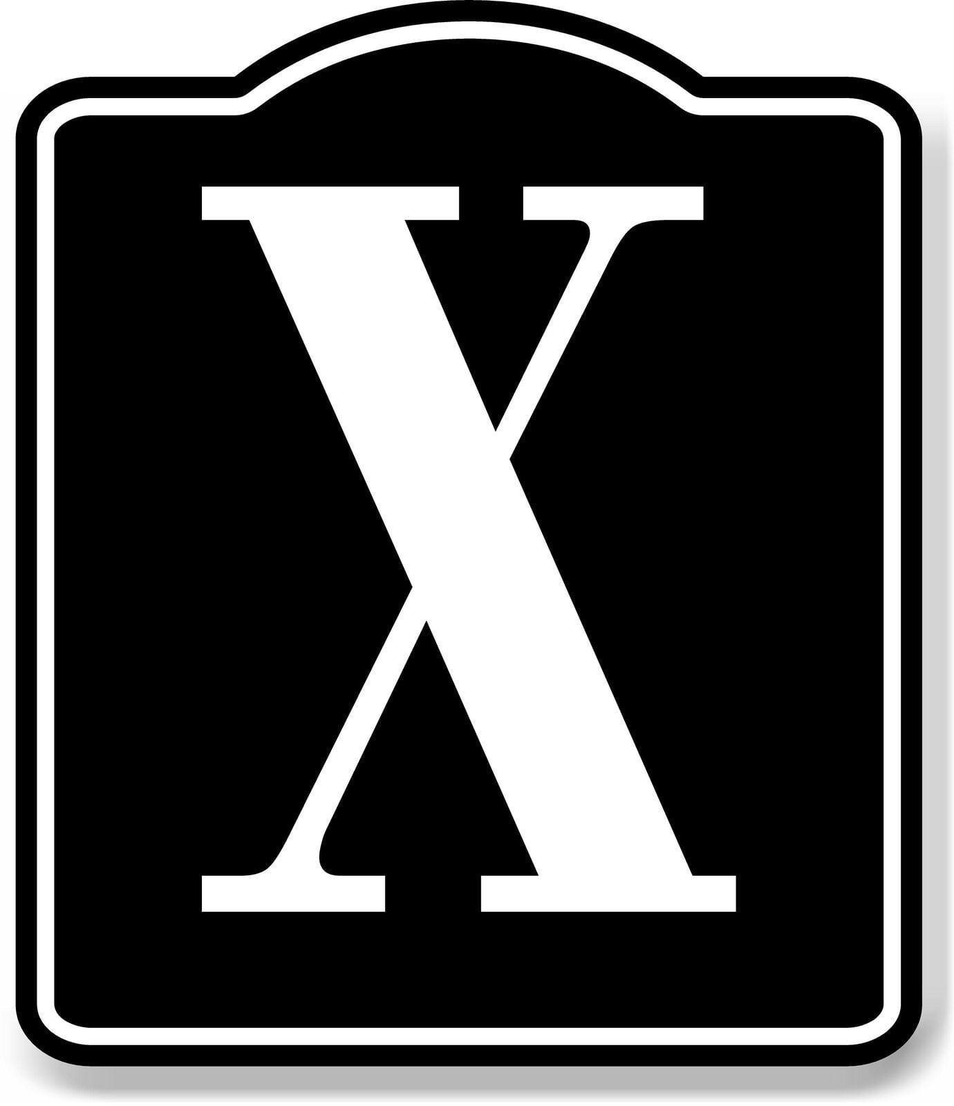 Letter X Bin Aisle Row Marker Label BLACK Aluminum Composite Sign, 15 ...
