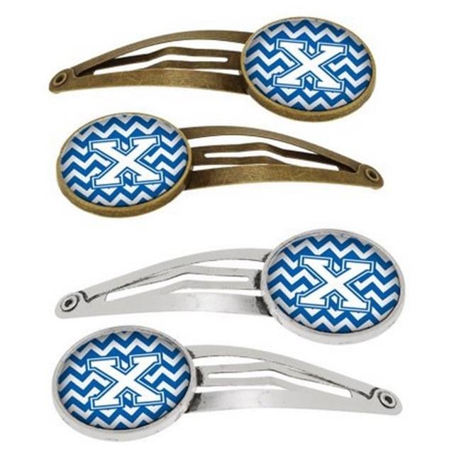 Letter X Chevron Blue & White Barrettes Hair Clips - Blue & White ...