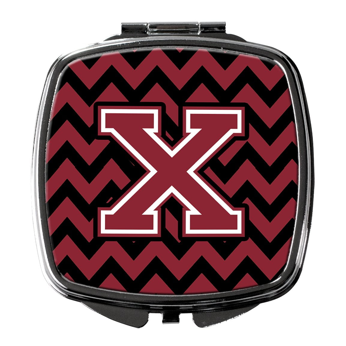 Letter X Chevron Garnet and Black Compact Mirror - Walmart.com