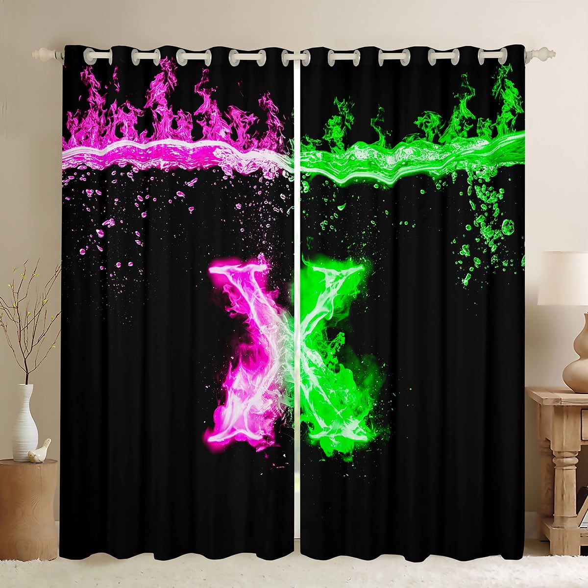 Letter X Curtains & Drapes, Ice And Fire Blackout Curtains Alphabet ...