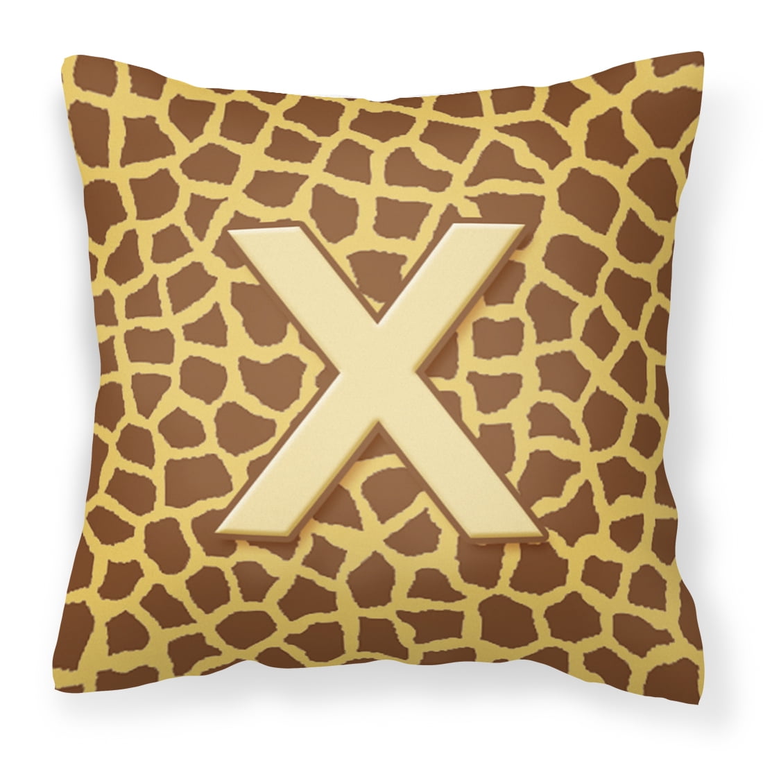 Letter X Initial Monogram - Giraffe Fabric Decorative Pillow - Walmart.com