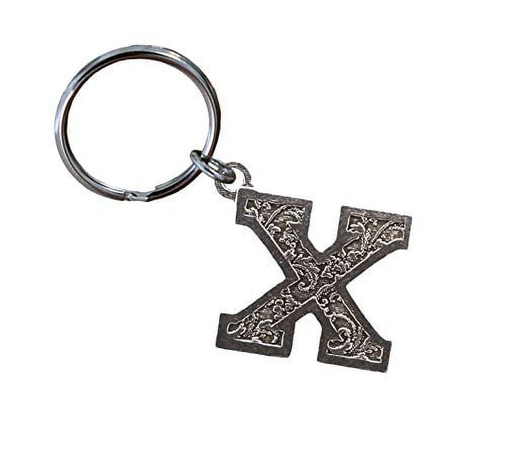 Letter X Keychain, Key Fob, Key Ring, Pewter Key Chain, Handmade in the ...