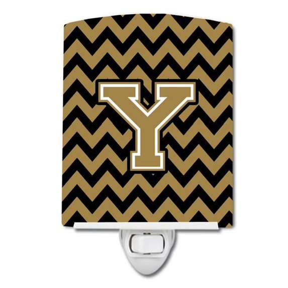 Letter Y Chevron Black & Gold Ceramic Night Light - Walmart.com