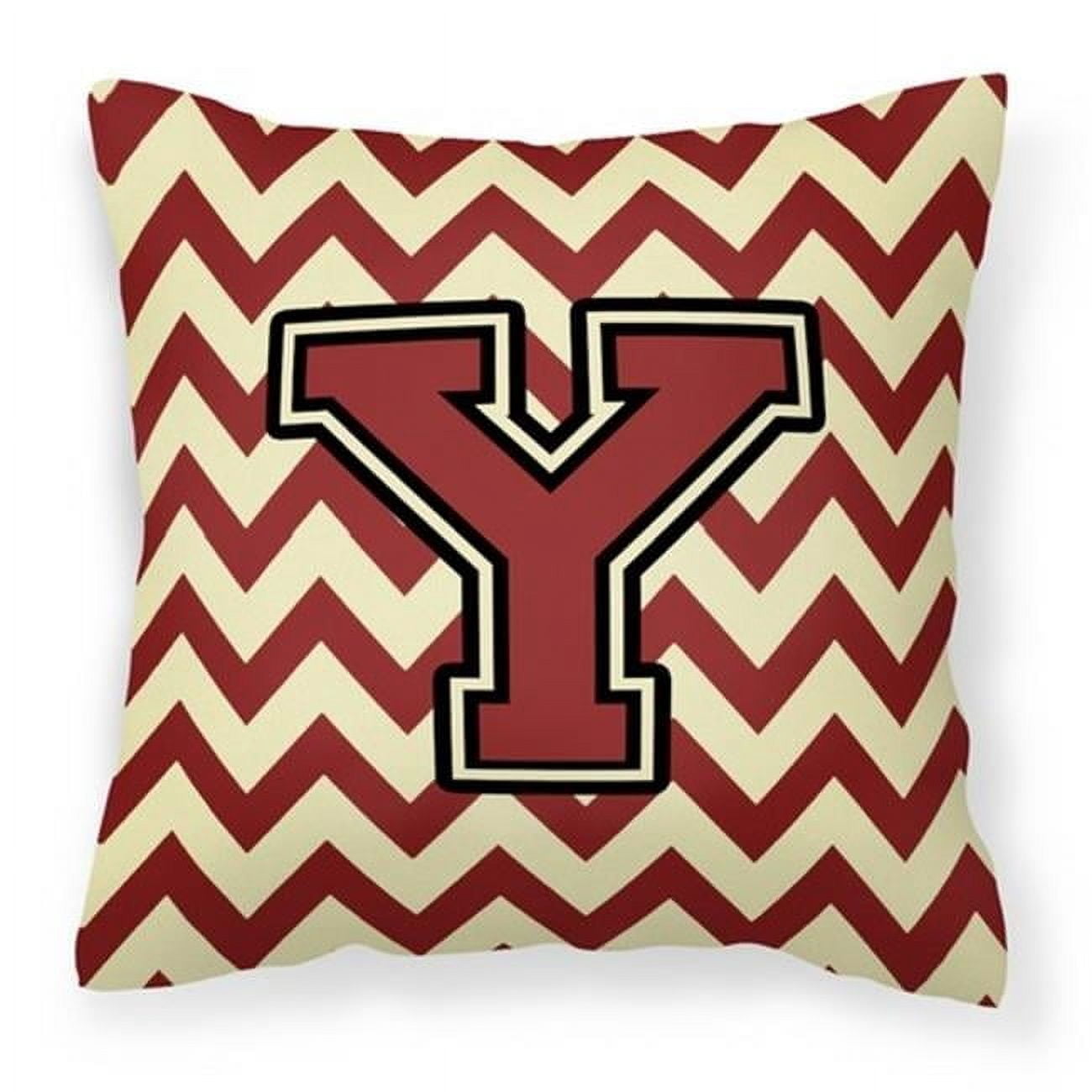 Letter Y Chevron Maroon & Gold Fabric Decorative Pillow - Maroon & Gold ...