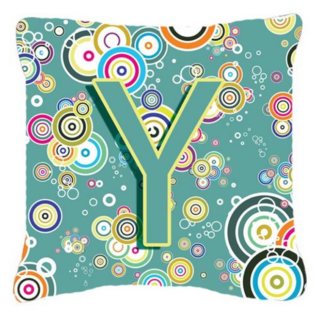 Letter Y Circle Circle Teal Initial Alphabet Canvas Fabric Decorative ...