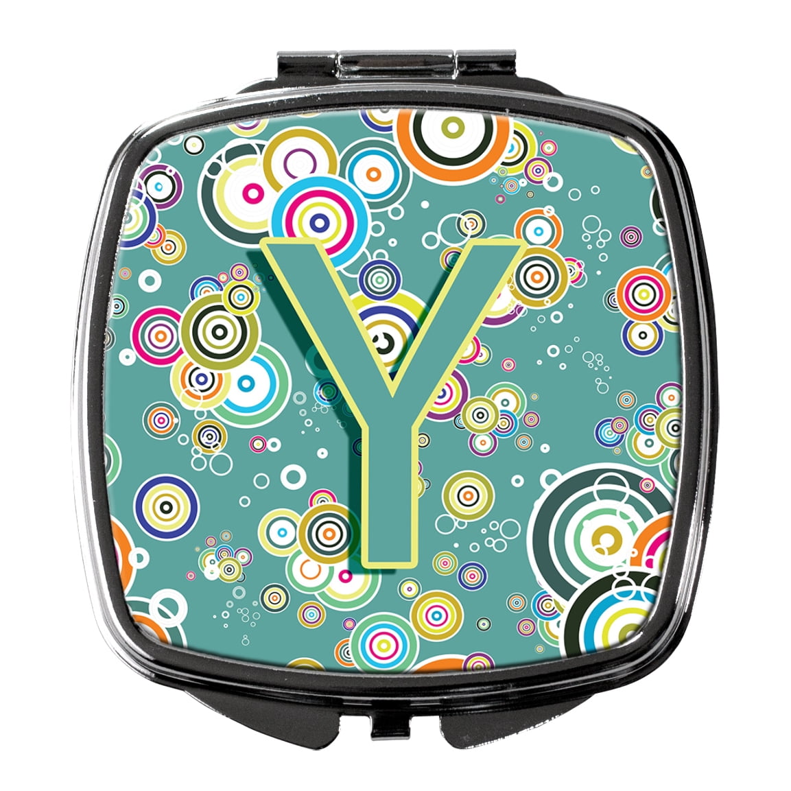 Letter Y Circle Circle Teal Initial Alphabet Compact Mirror CJ2015-YSCM ...