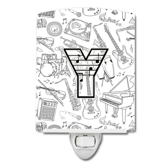 Letter Y Musical Note Letters Ceramic Night Light - Walmart.com