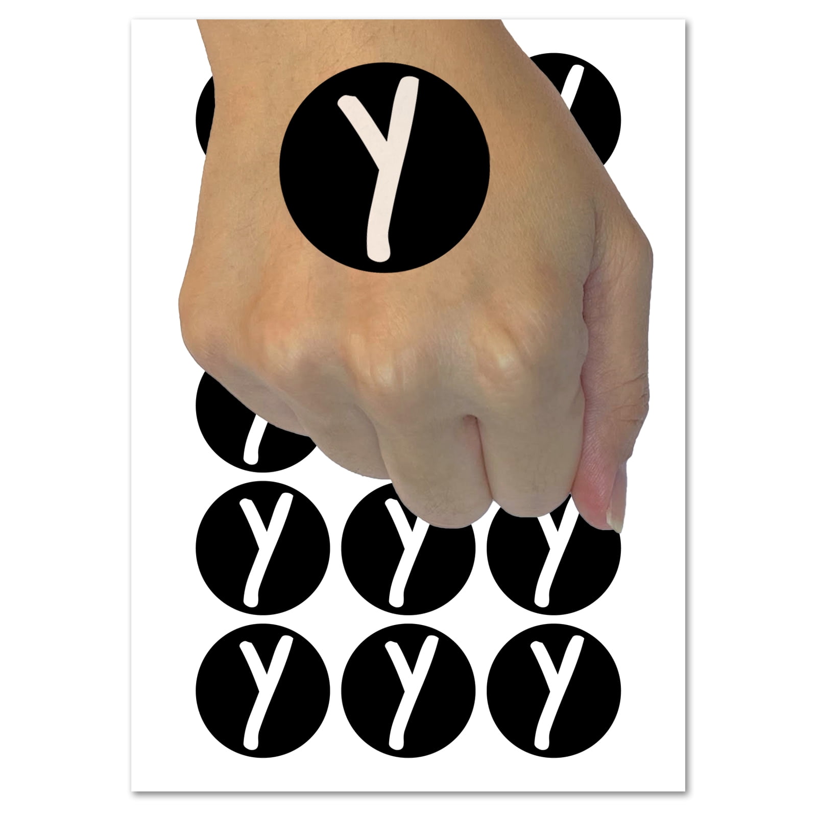 Letter Y Uppercase Felt Marker Font Water Resistant Temporary Tattoo ...