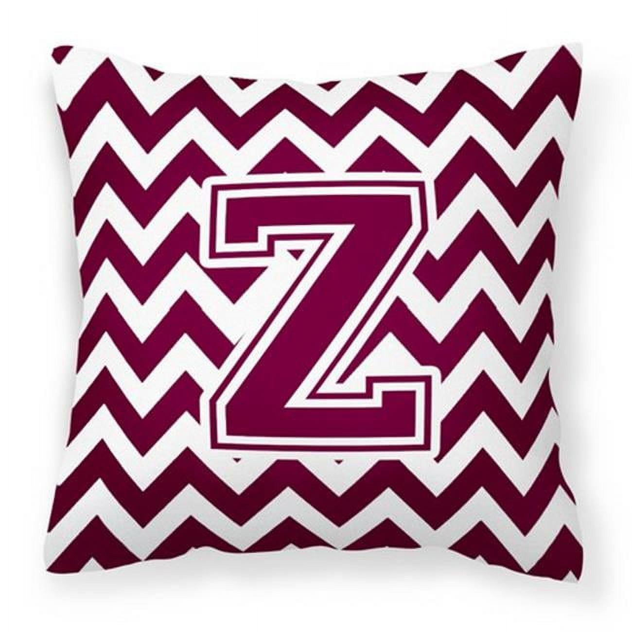 Letter Z Chevron Maroon & White Fabric Decorative Pillow - Maroon ...