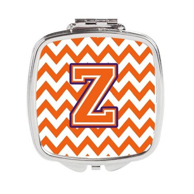 Letter Z Chevron Orange & Regalia Compact Mirror - Orange & Regalia ...