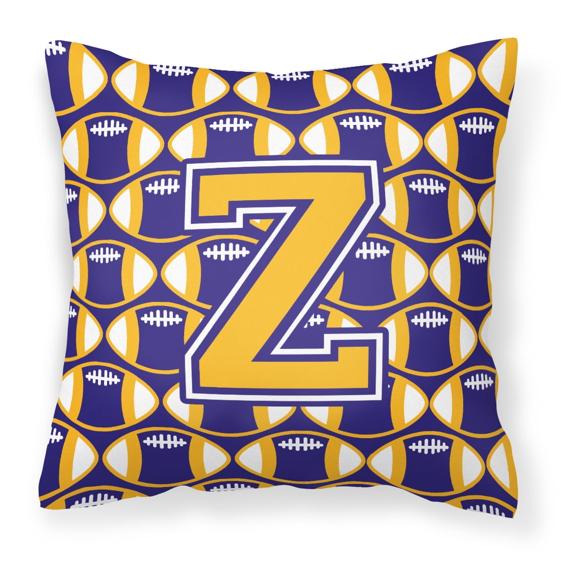 Letter Z Football Purple and Gold Fabric Decorative Pillow - Walmart.com