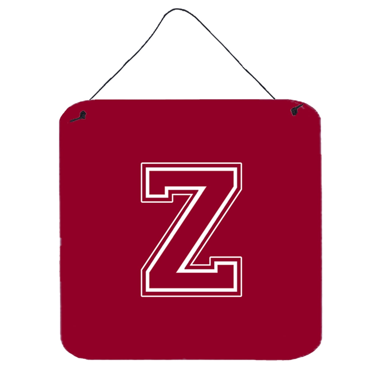 Letter Z Initial Monogram - Maroon and White Wall or Door Hanging ...
