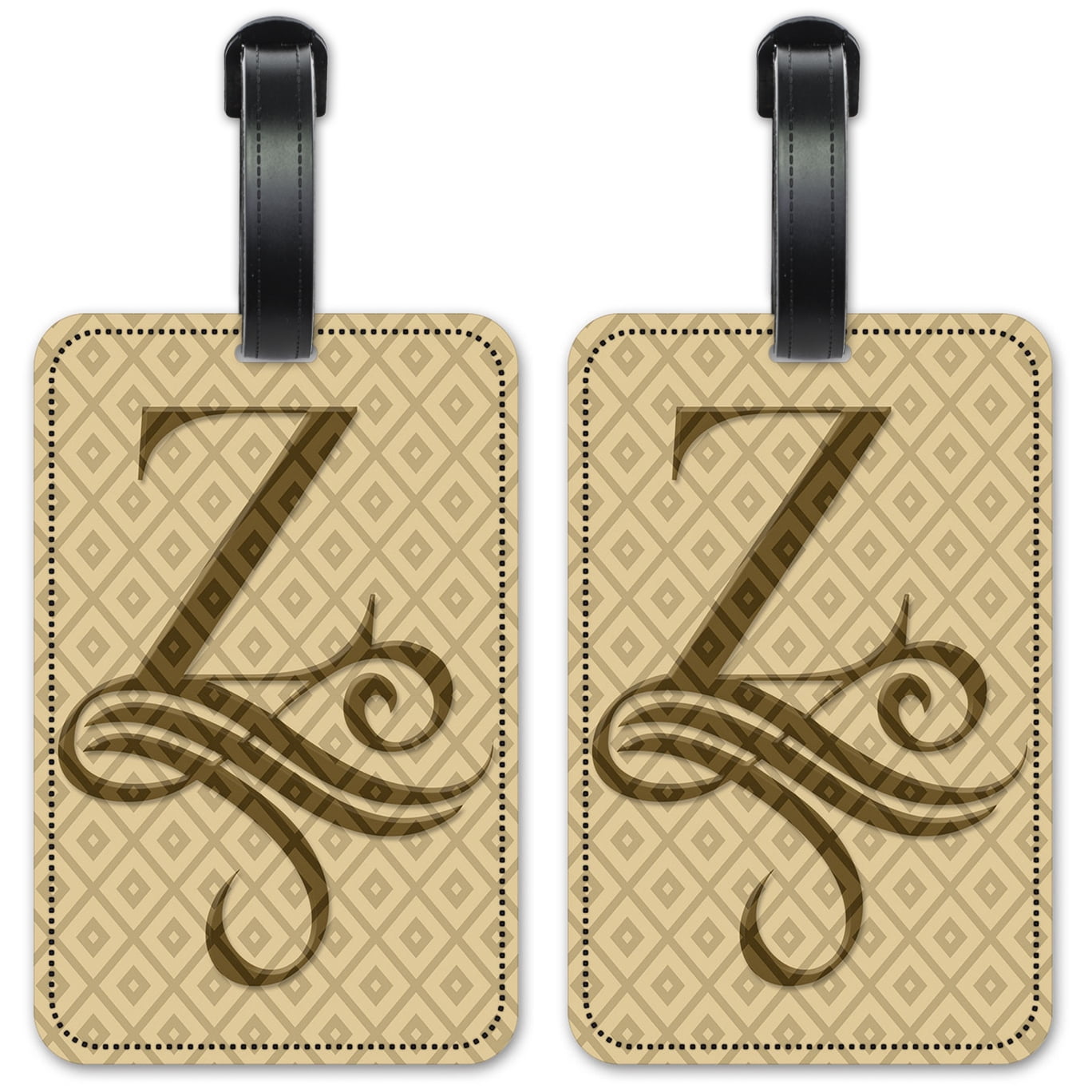 Letter "Z" Monogram - Luggage ID Tags / Suitcase Identification Cards ...